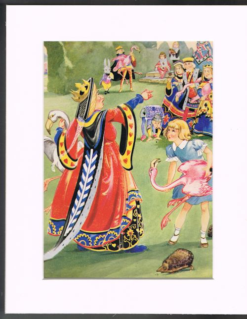 Croquet with the Queen (Mounted Illustration from Alice in Wonderland )